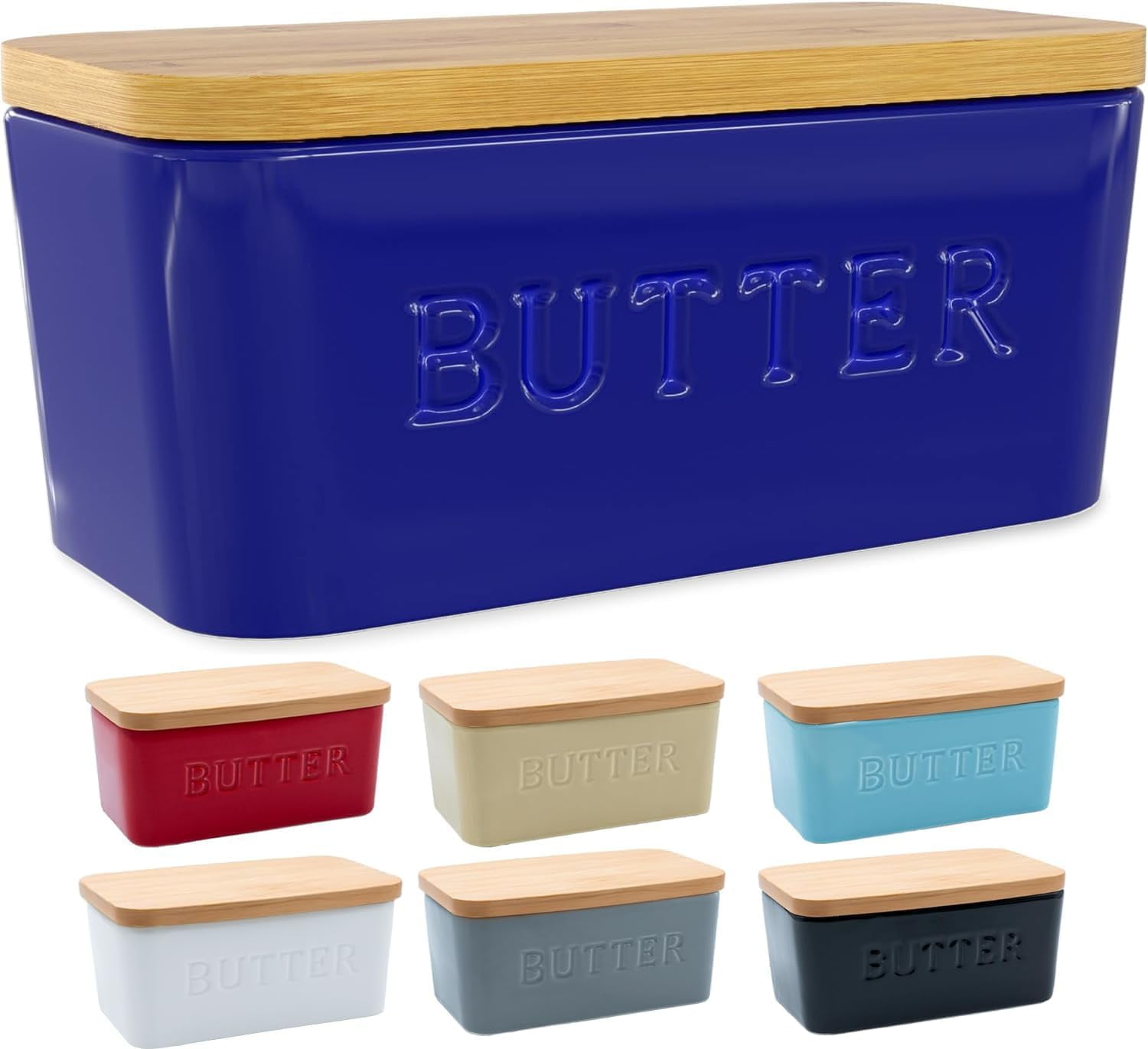 Large Butter Dish with Lid for Countertop, Ceramic Butter Container ...