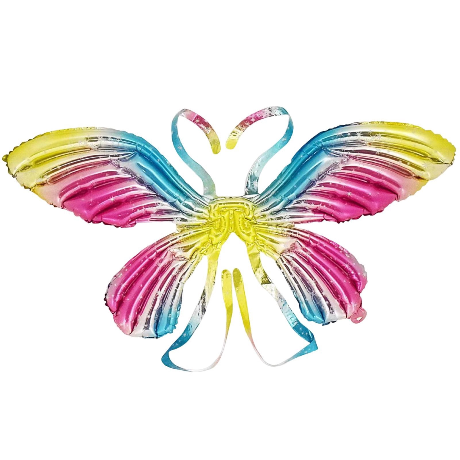 Large Butterfly Balloons,Fairy Wings Foils Balloons, Blue Rainbow Wings ...
