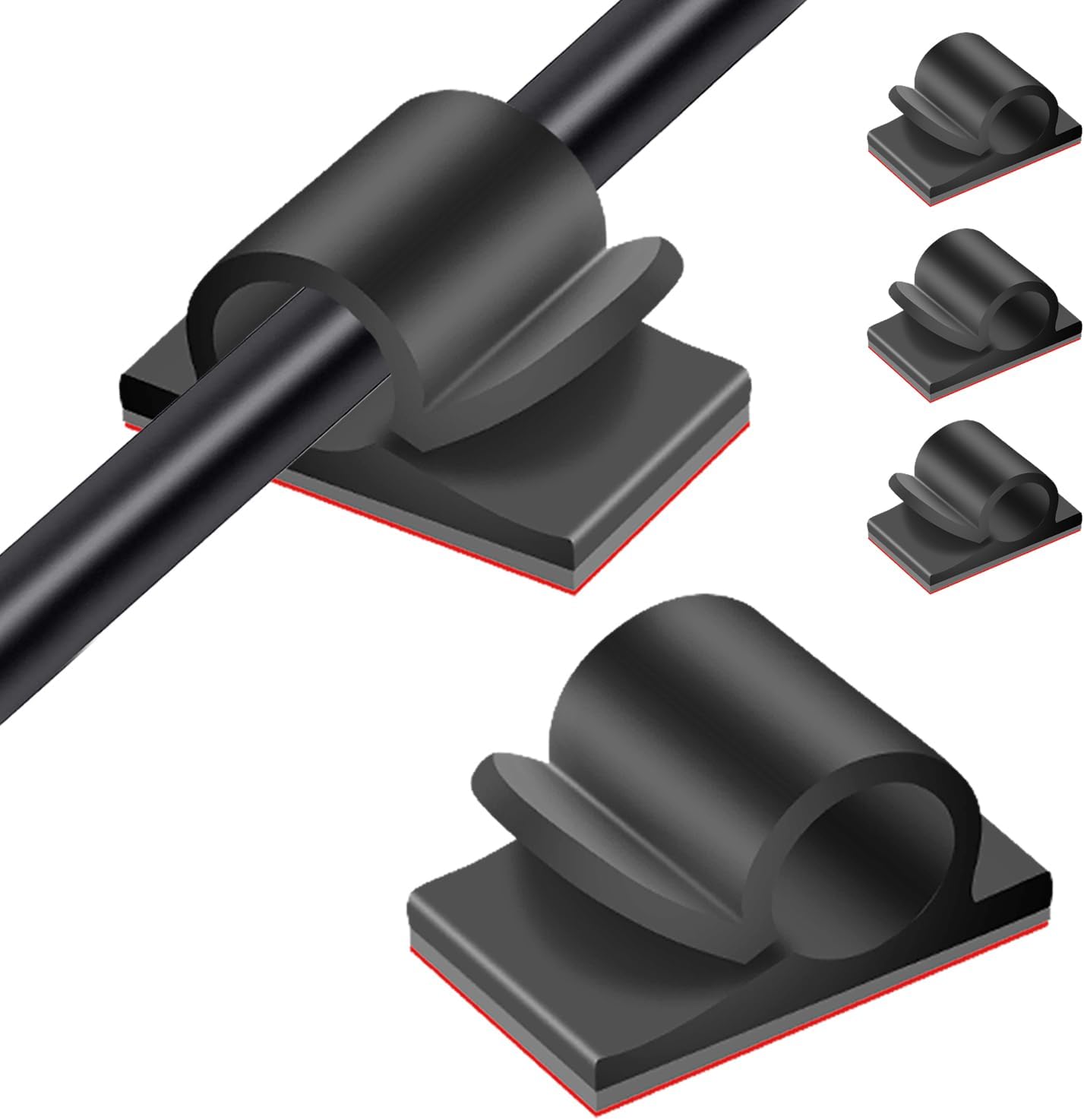 Large Cable Clips with Storage Box, 100pcs Black Adhesive Cable Holder ...