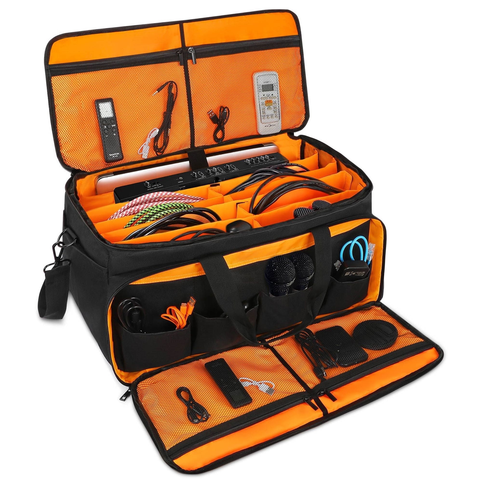 Large Cable File Bag for Musicians DJs and Travel Heavy Duty - Padded ...