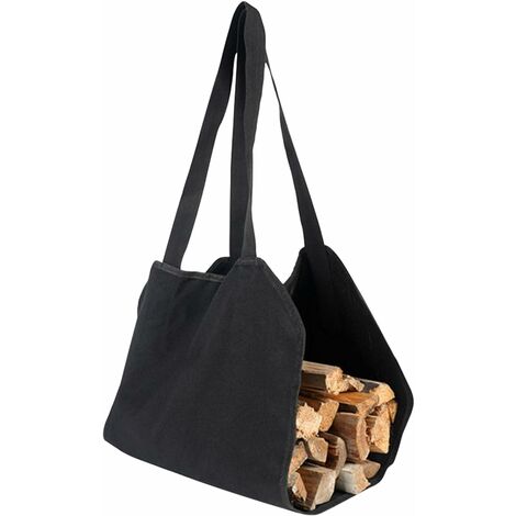 Large Canvas Log Carry Bag, 100 x 50 cm, Waterproof, Fireplace Wood ...