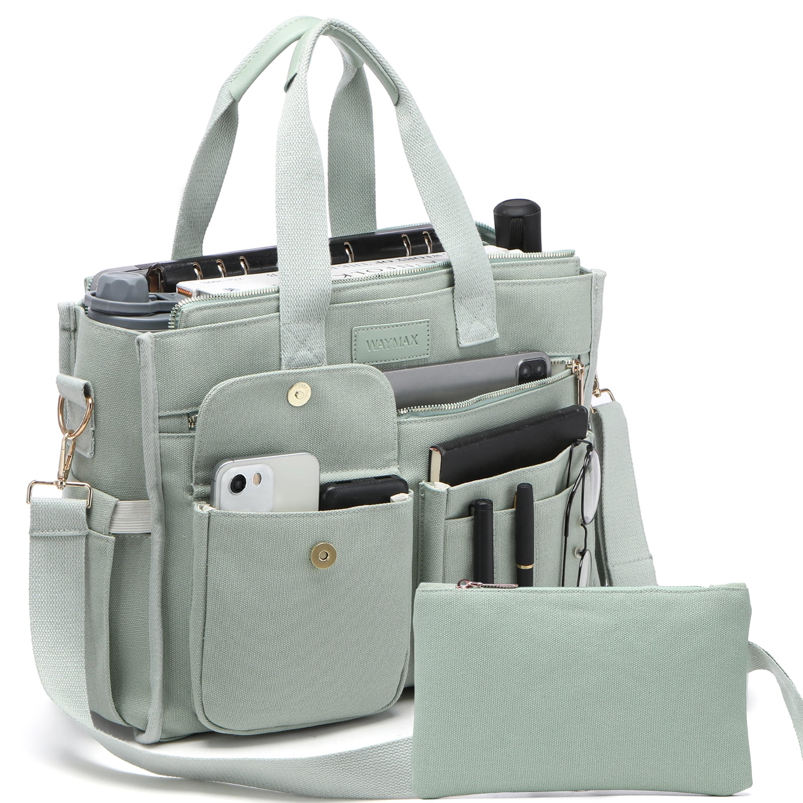 Large Canvas Tote Bag Set for Women, Work Teacher College Travel ...