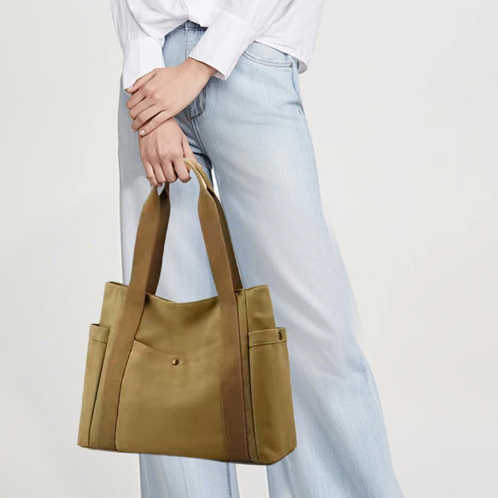 Large Canvas Tote Bag for Women - 21.65x15.35x5.51 Inches, Yellow, 1 ...