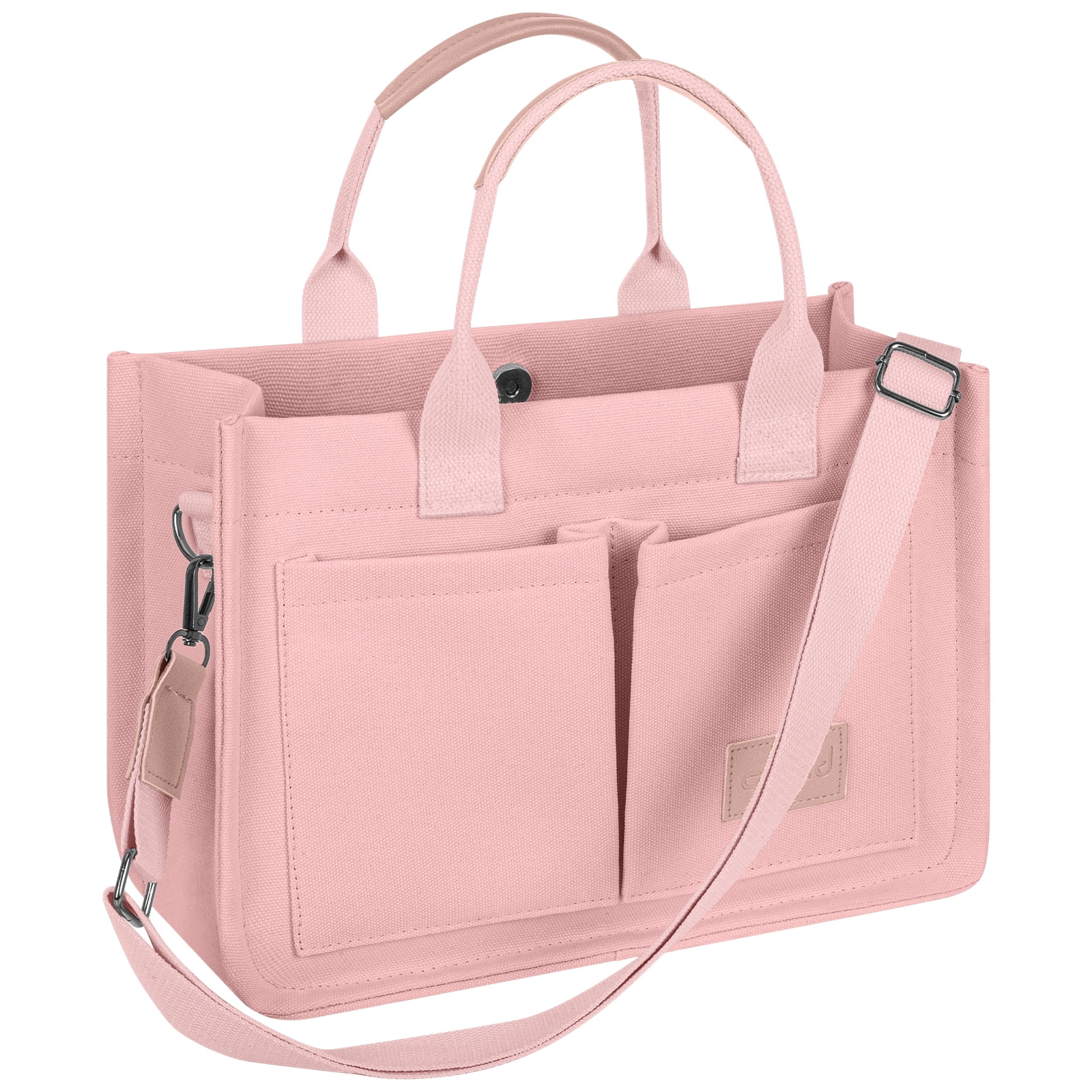 Canvas Tote Bag with Multi-Pocket for Women, Large Crossbody Shoulder ...