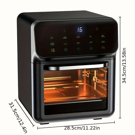Large Capacity 10L Air Fryer Oven with Rotisserie, 1350W, Smart ...
