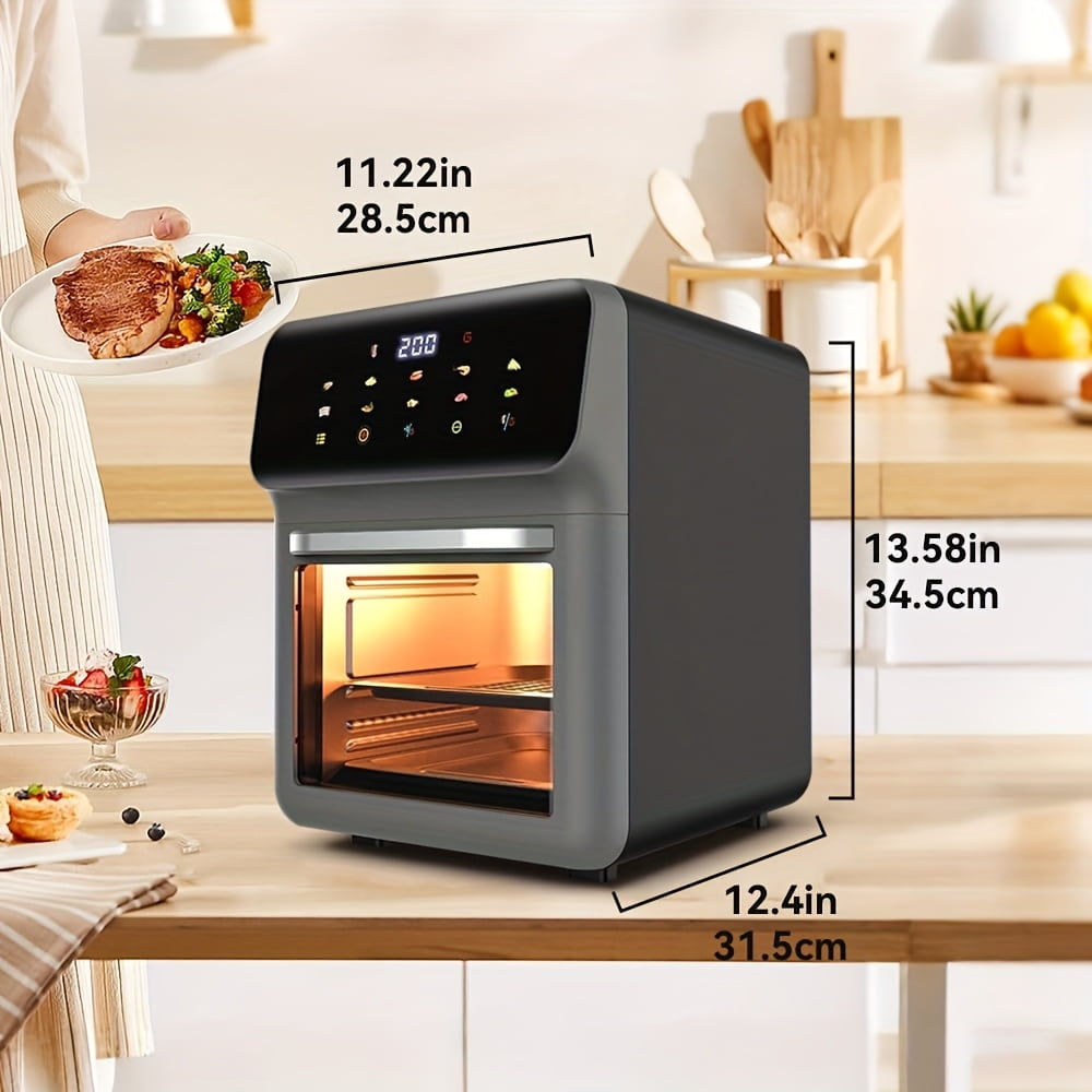Large Capacity 10L Air Fryer Oven with Rotisserie, 1350W, Smart ...