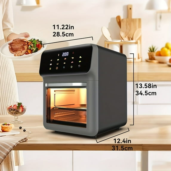 Large Capacity 10L Air Fryer Oven with Rotisserie, 1350W, Smart ...
