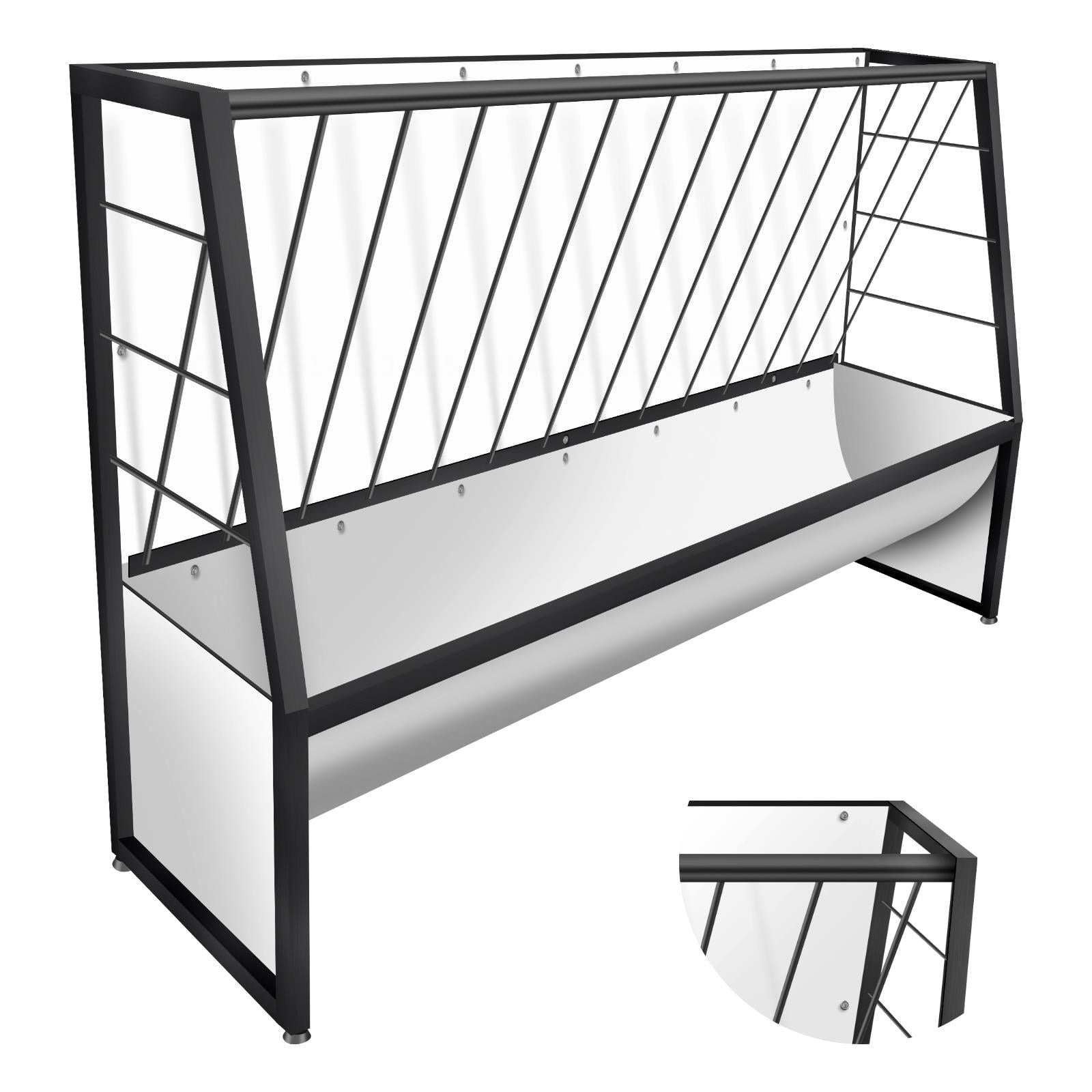 Large Capacity 60 Gallon Galvanized Steel Feeder, 25 Gallon Feed Pan ...