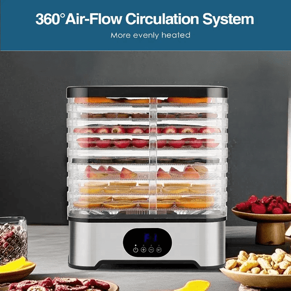 Large Capacity 8-Layer Digital Food Dehydrator with Stainless Steel ...