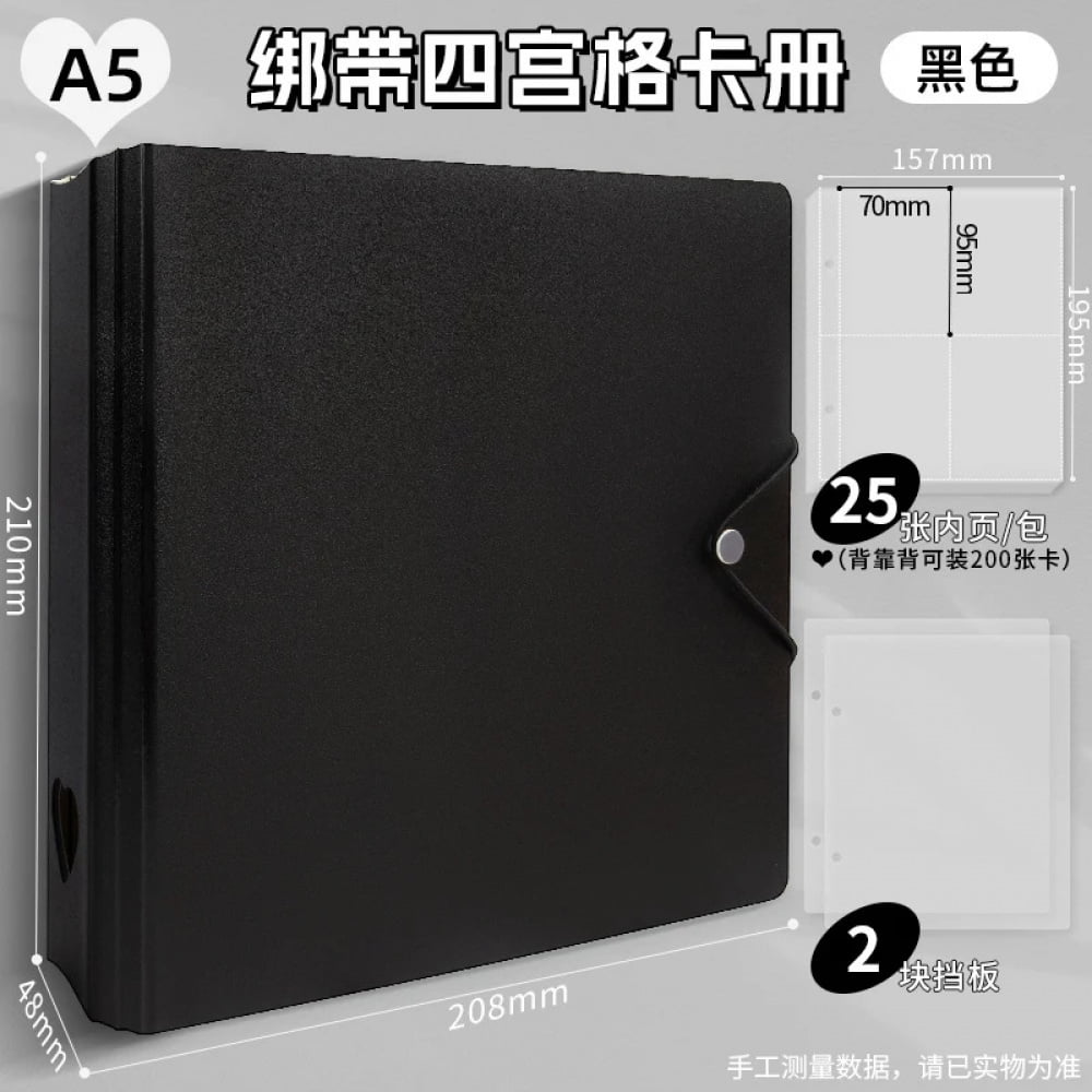 Large Capacity A4 With Straps Nine-Grid Photo Album 3-Inch Photo ...