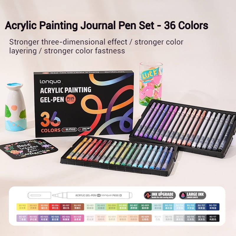 Large Capacity Acrylic Painting Art Gel Pen Plus Version 90 Colors Set ...