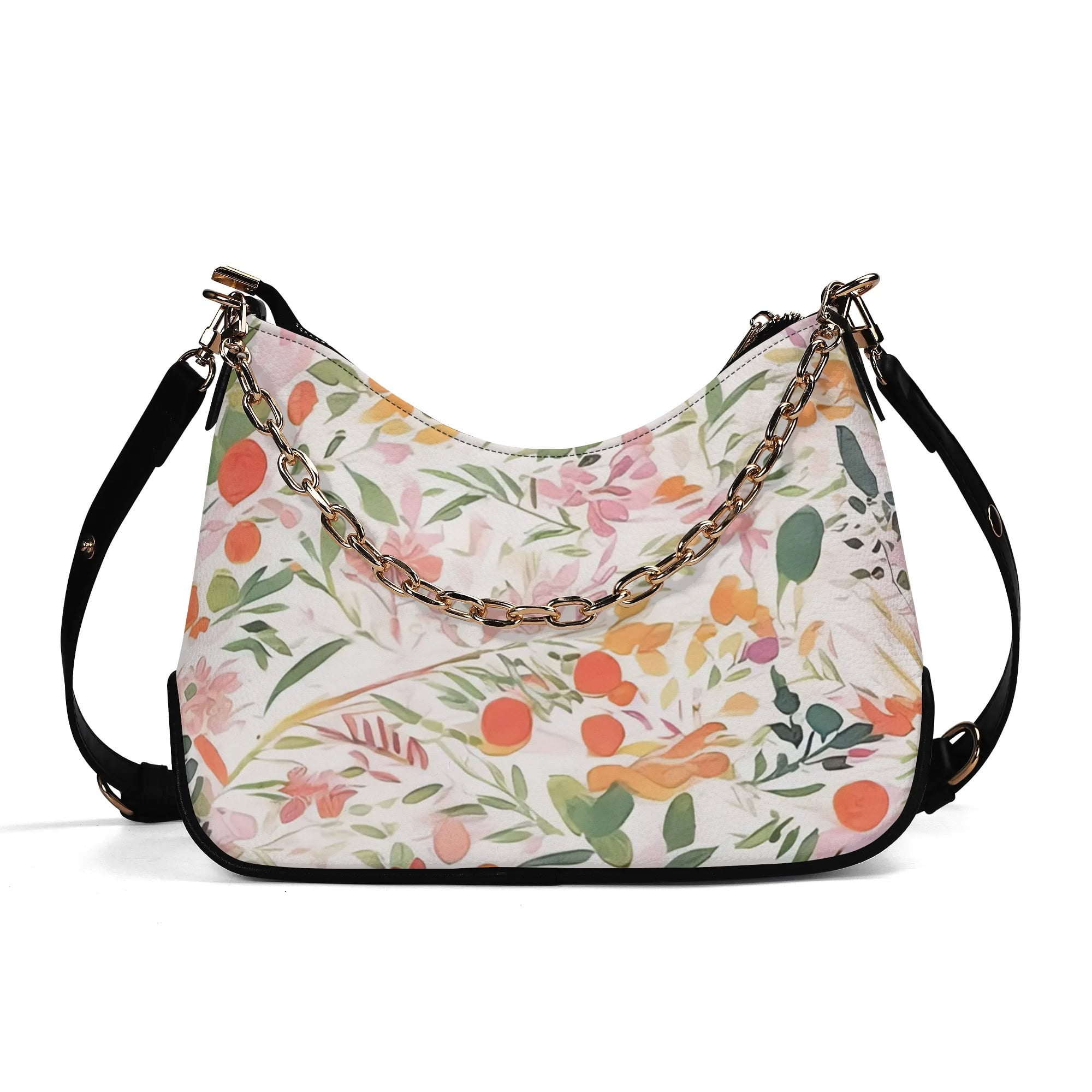 Large Capacity Armpit Bag PU Material Armpit Bags Fresh Broken Flowers ...