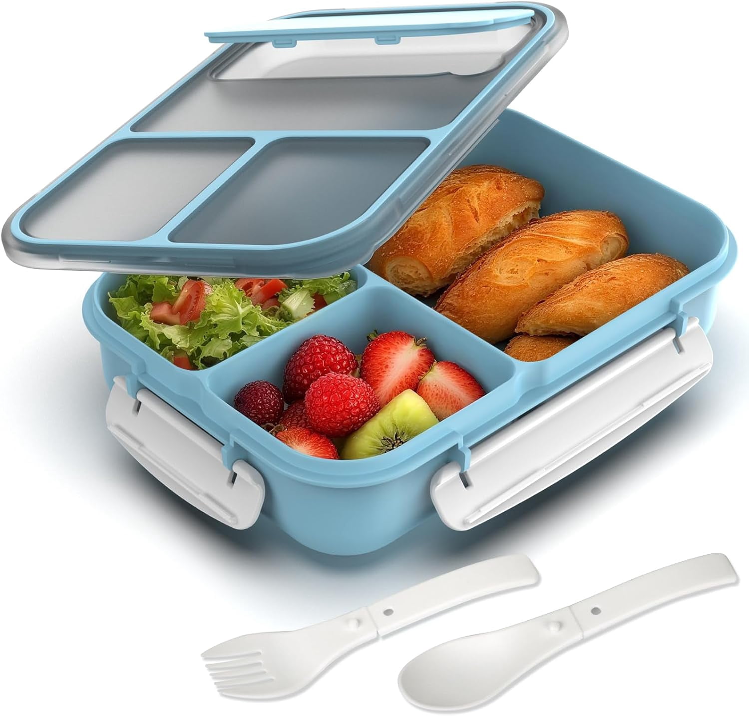 Large Capacity Bento Box for Adult, 1700ML 3 Compartments Lunch Box ...