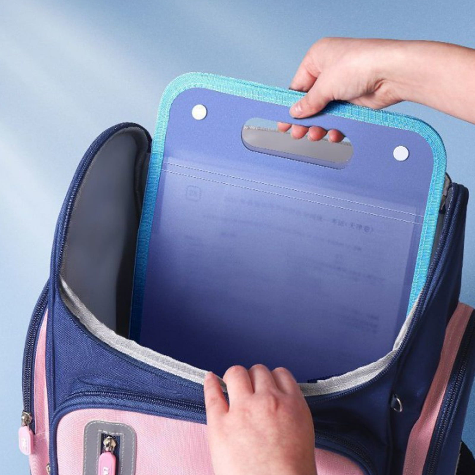 Large Capacity Blue Plastic Handheld Exam Paper Storage Bag - 24x36cm ...
