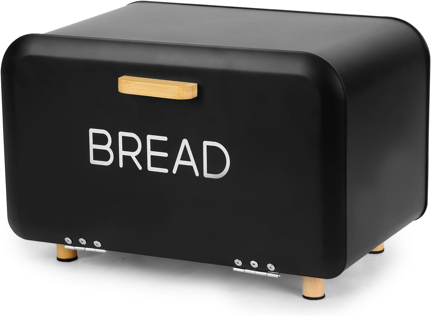 Large Capacity Bread Storage Container - Black Bread Box for Kitchen ...