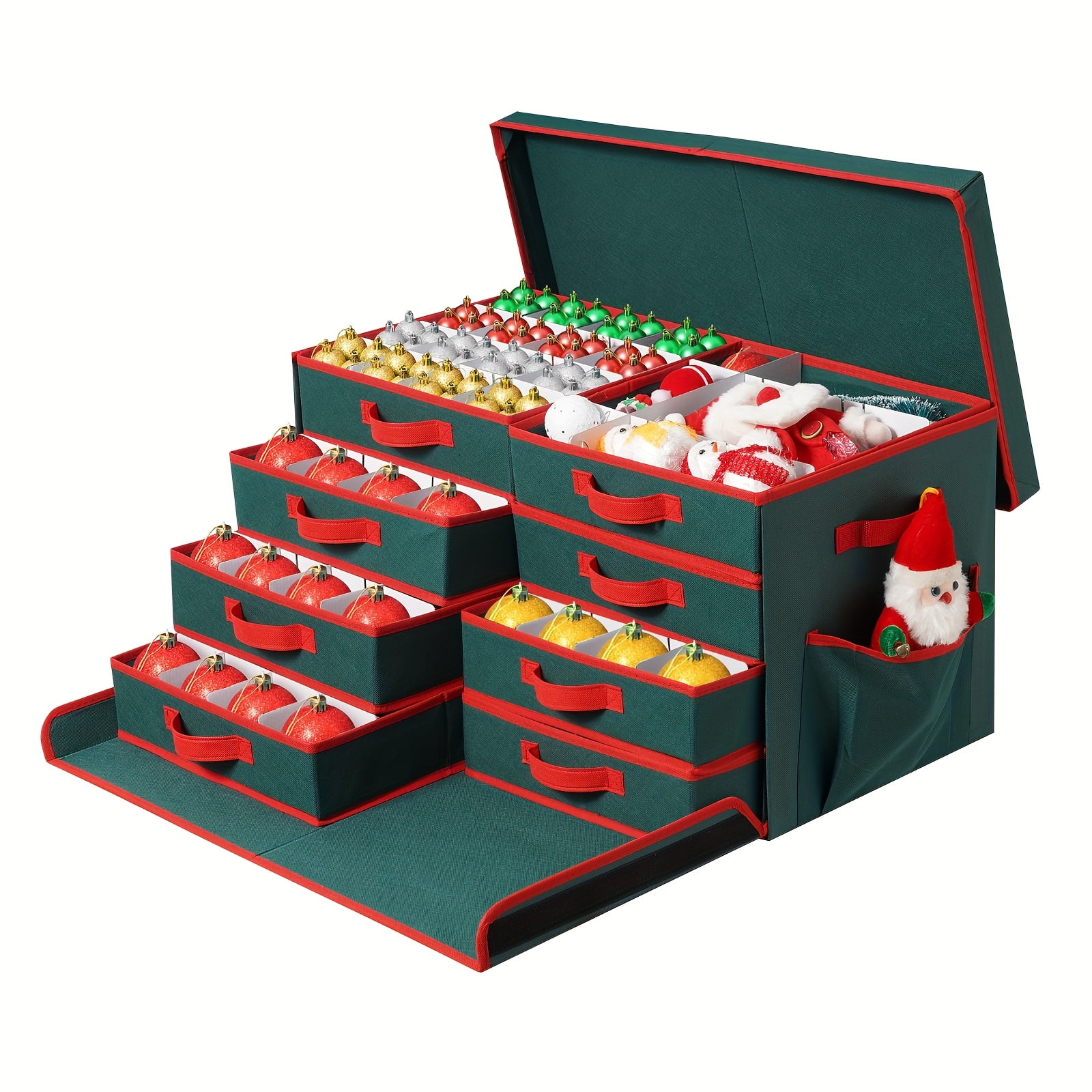 Large Capacity Christmas Ornament Storage Box with 8 Trays and ...
