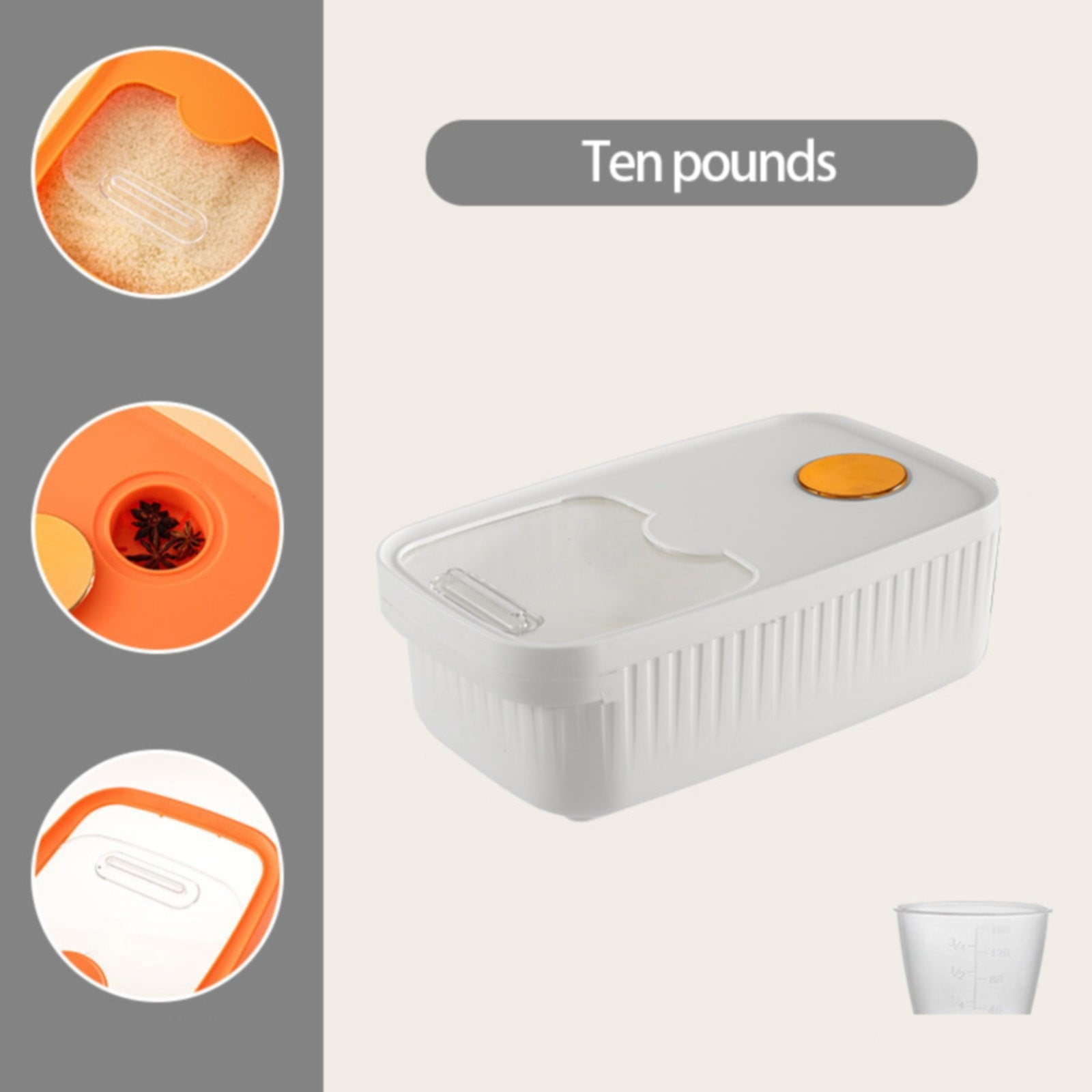 Large Capacity Clear Plastic Rice Container Grain Cereal Flours Storage ...