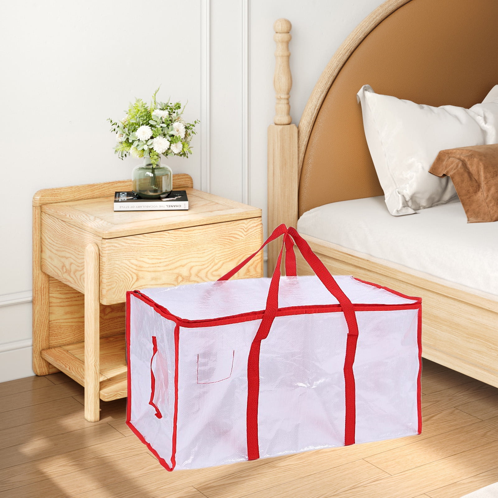 Large Capacity Clear Plastic Woven Moving Bags with Reinforced Handles ...