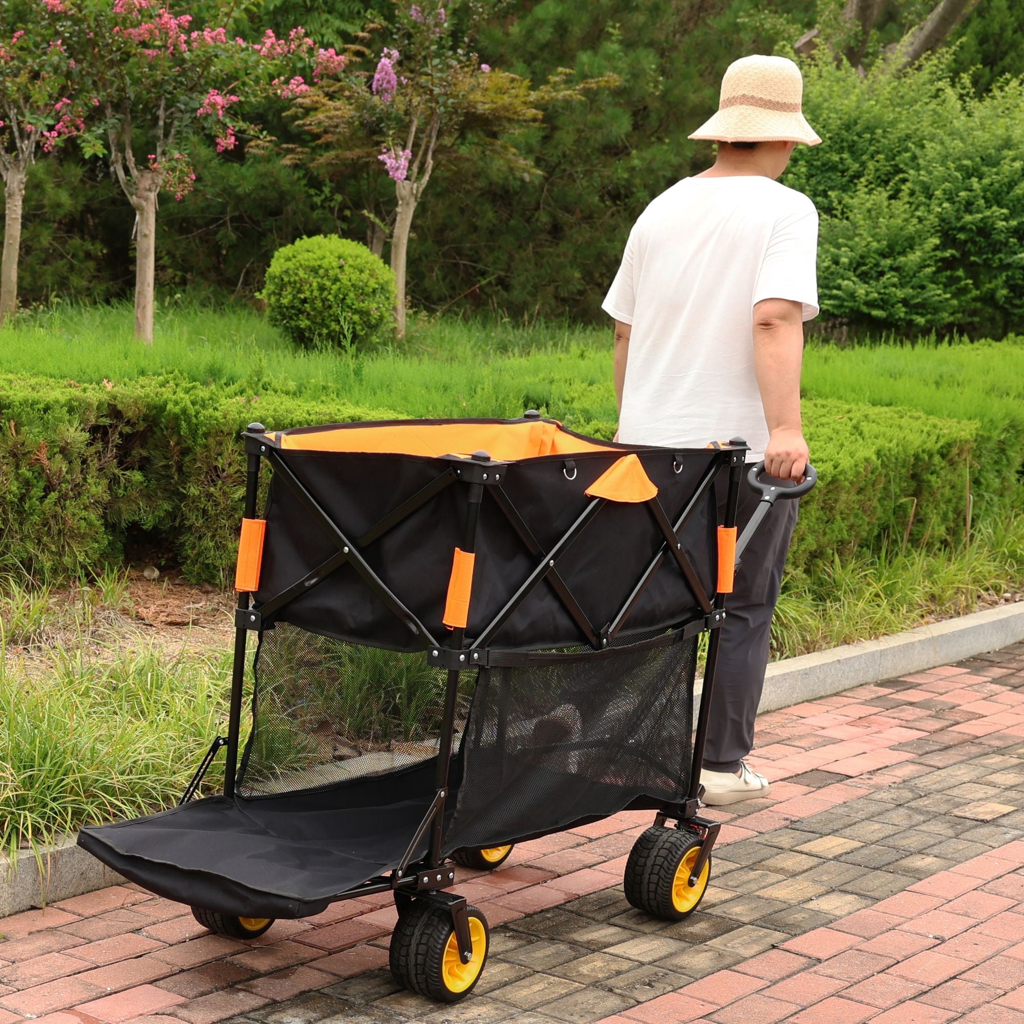 Large Capacity Double Folding Trolley Extra Long Extension Trolley ...