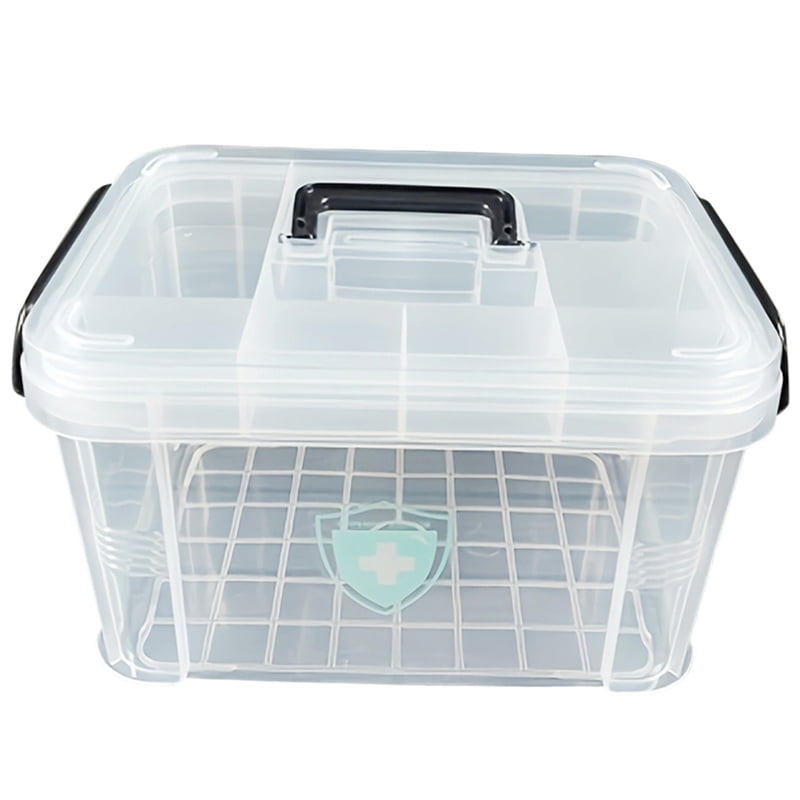 Large Capacity Double-Layer Medicine Organizer Box - Waterproof ...