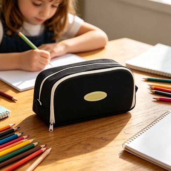 Large Capacity Double Layer Pencil Case, Oimcto Korean Style Canvas ...