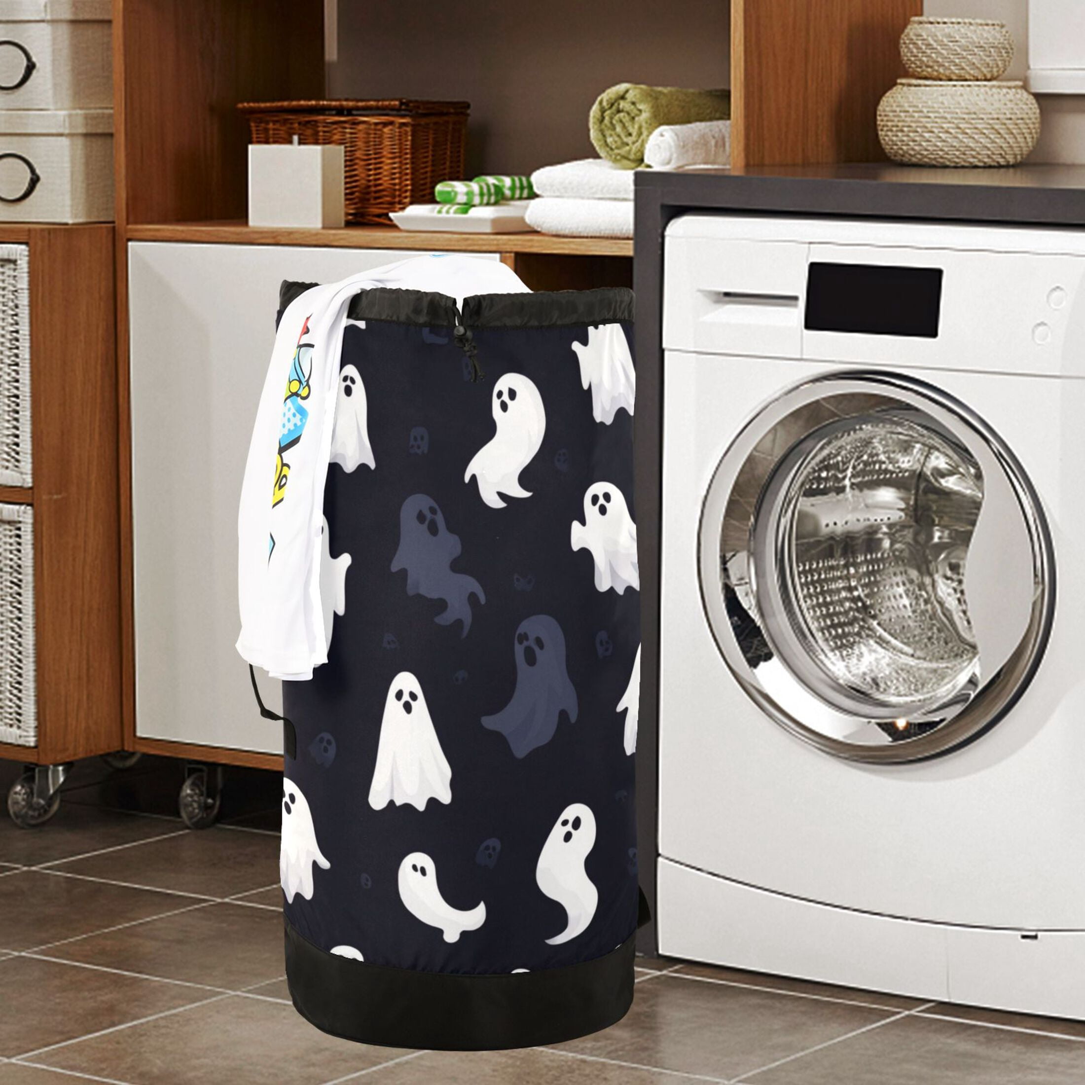 Large Capacity Drawstring Laundry Backpack Portable Dirty Clothes ...