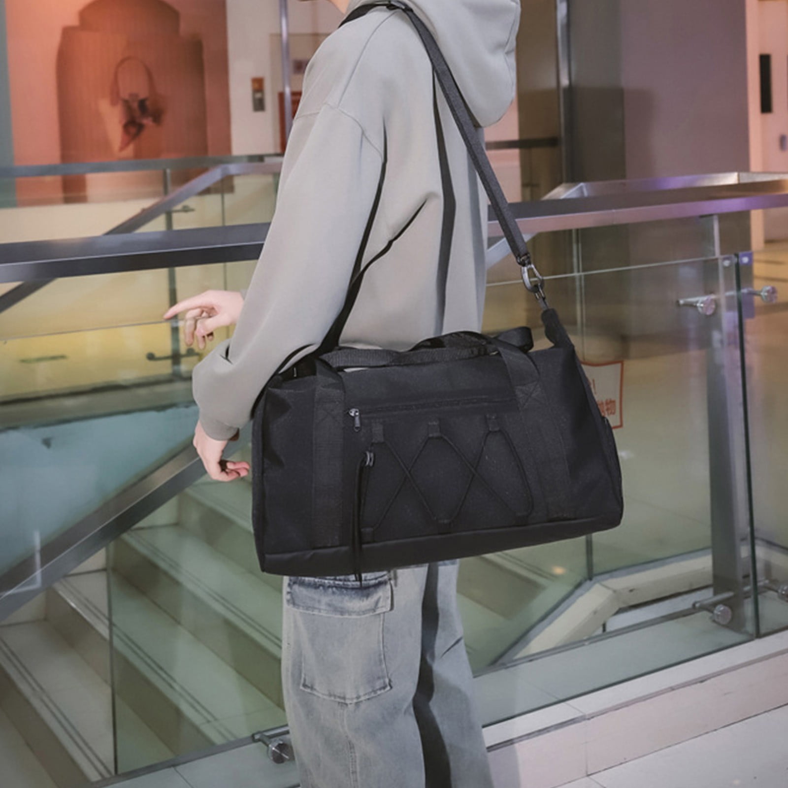 Large Capacity Duffle Bag with Shoe Compartment - Waterproof Travel Gym ...