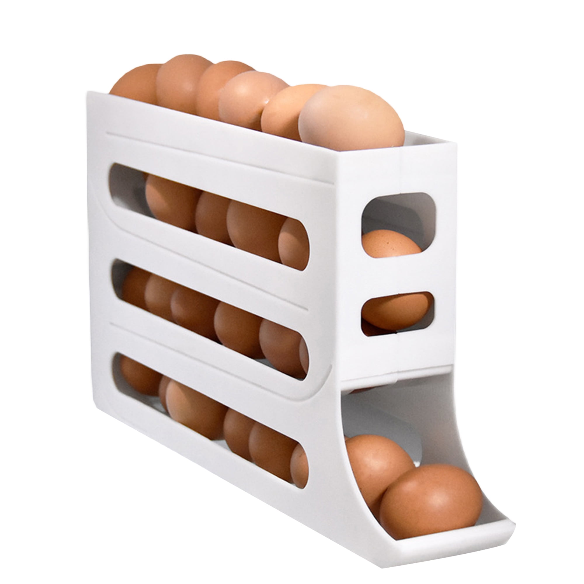 SCEINRET Large Capacity Egg Holder, 4 Tiers Automatic Rolling Egg ...
