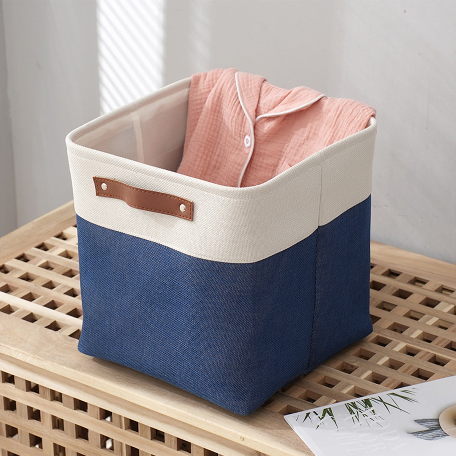 Large Capacity Fabric Storage Box - 28x28x28cm Foldable Organizer ...