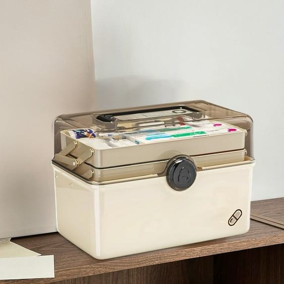 Large Capacity First Aid Kit Storage Box with Handle | Foldable Multi ...