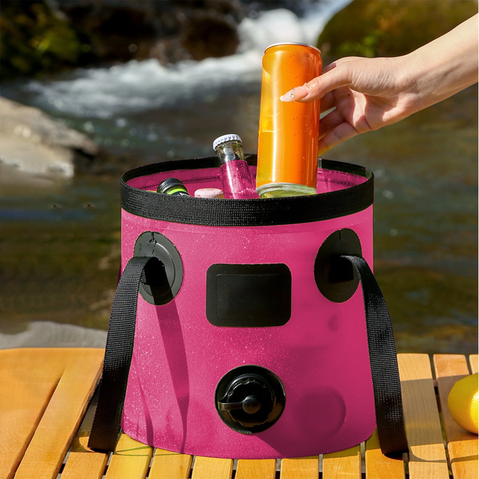 Large Capacity Folding Fishing Buckets Carrying Camping Washbasin ...