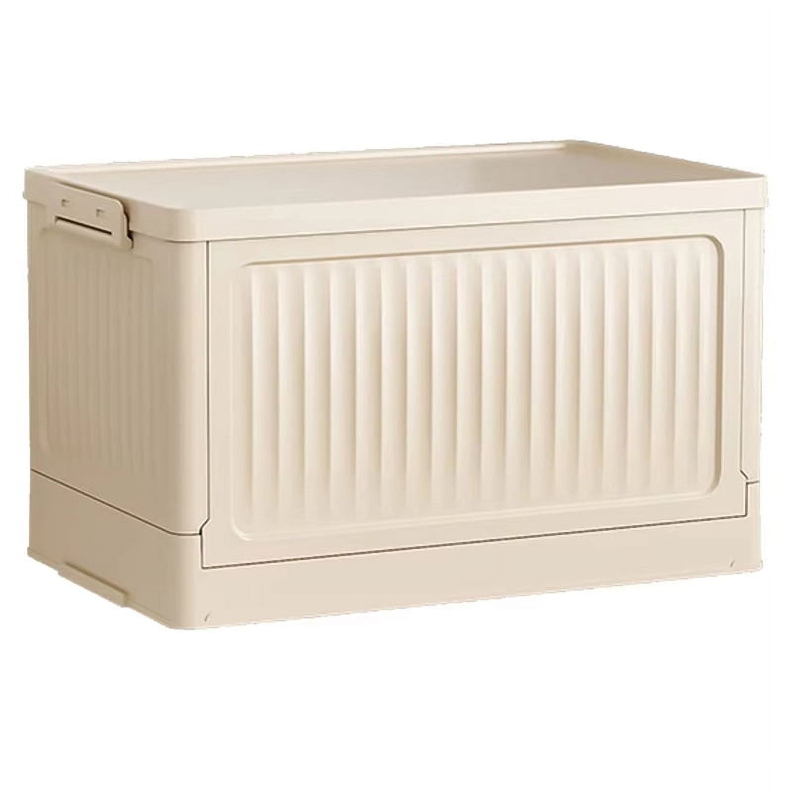 Large Capacity Folding Storage Box with Pulley - Stackable Plastic ...