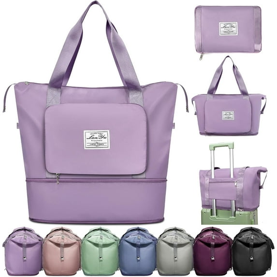 Large Capacity Folding Travel Bag,Expansion Travel Duffel Bag with Dry ...