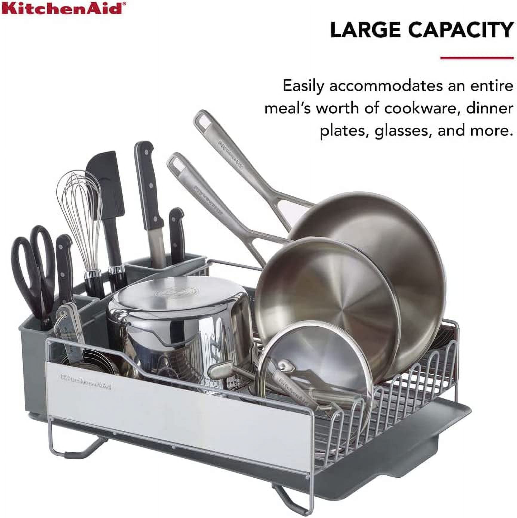 Large Capacity Full Size Rust Resistant Dish Rack with Angled Drain ...