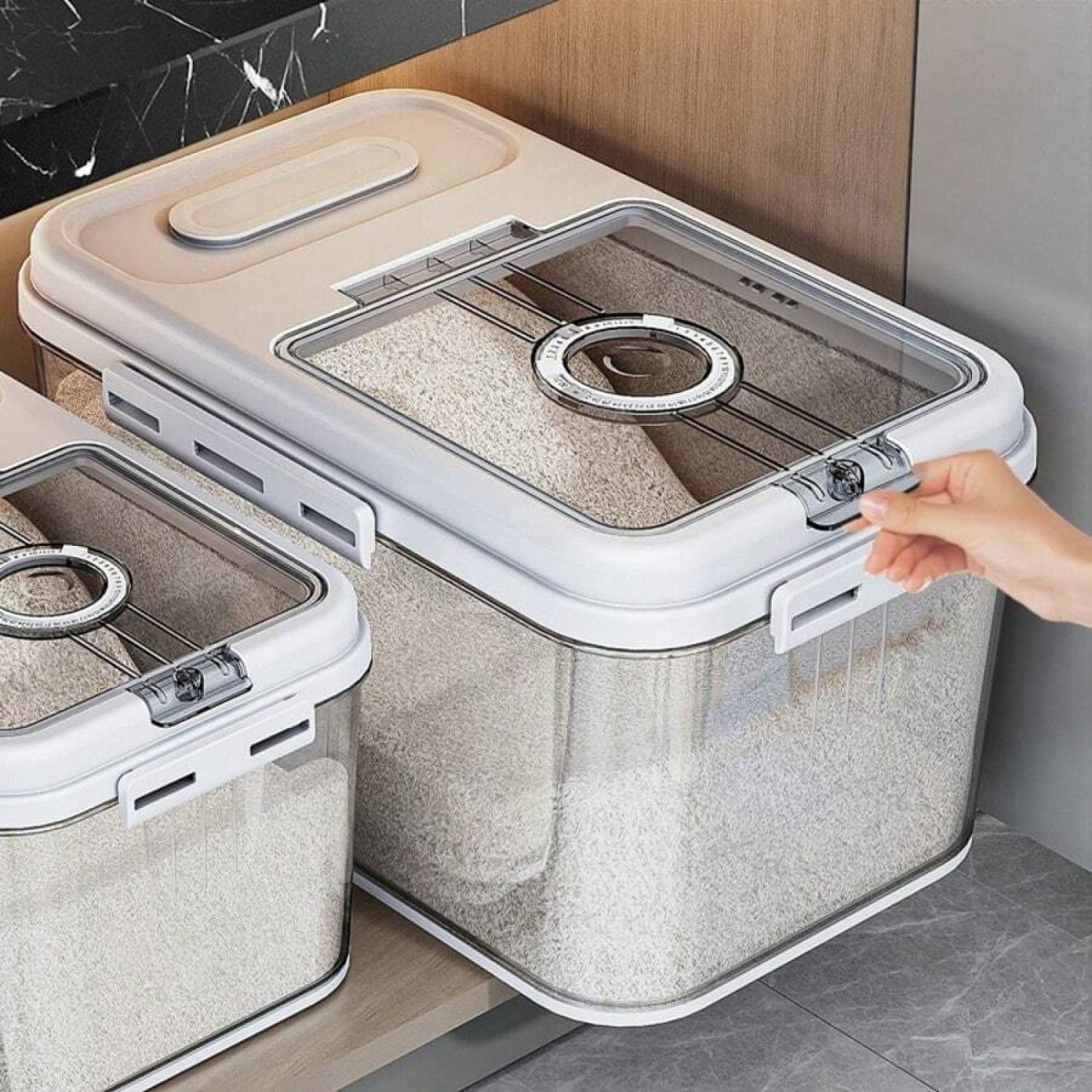 Large-Capacity Grain Storage Containers 10.8L/7.8L Rice Buckets, Sealed ...