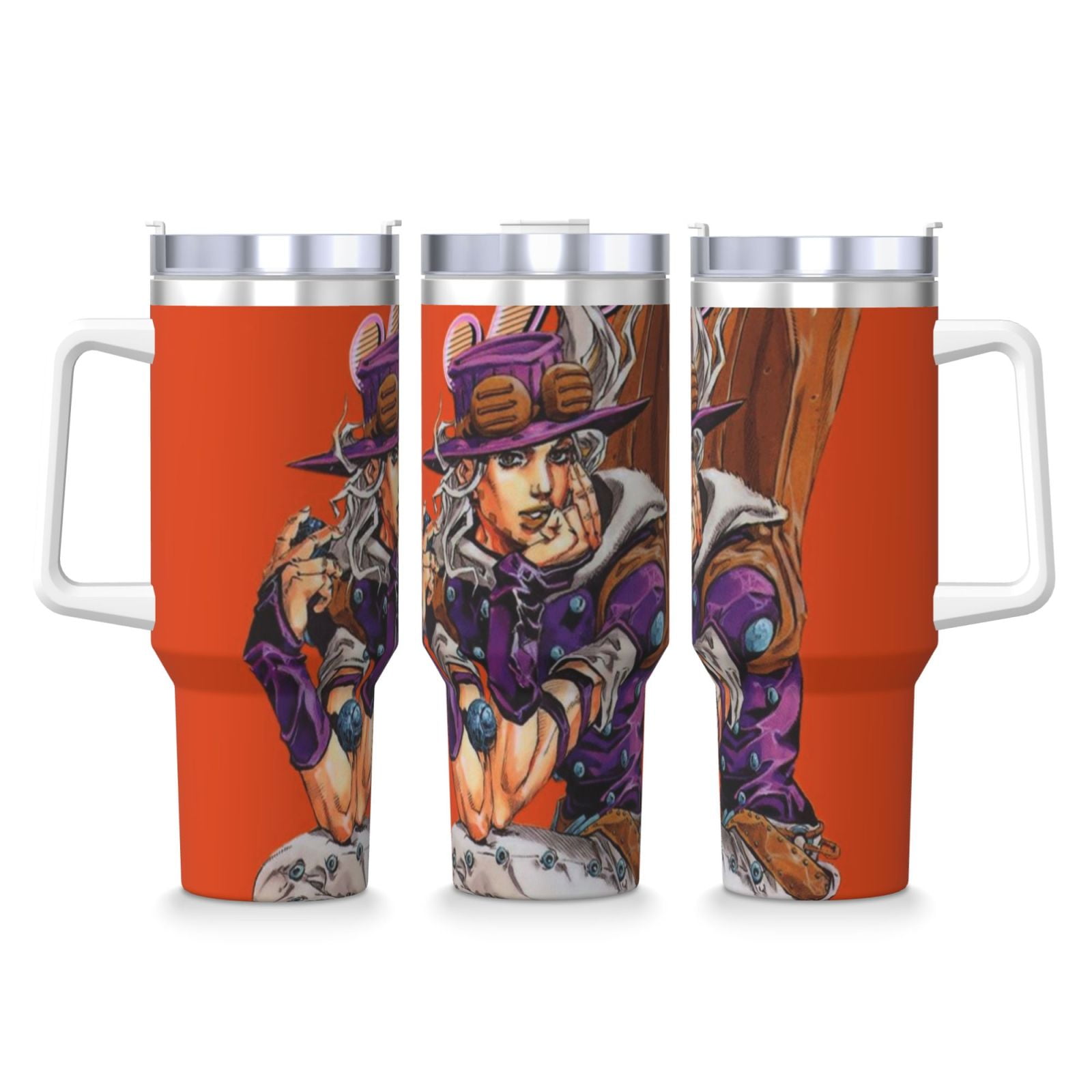 Large Capacity Ice Bully with Handle, Jojo's Bizarre Adventure Gyro Zeppeli Stainless Steel Mug ...