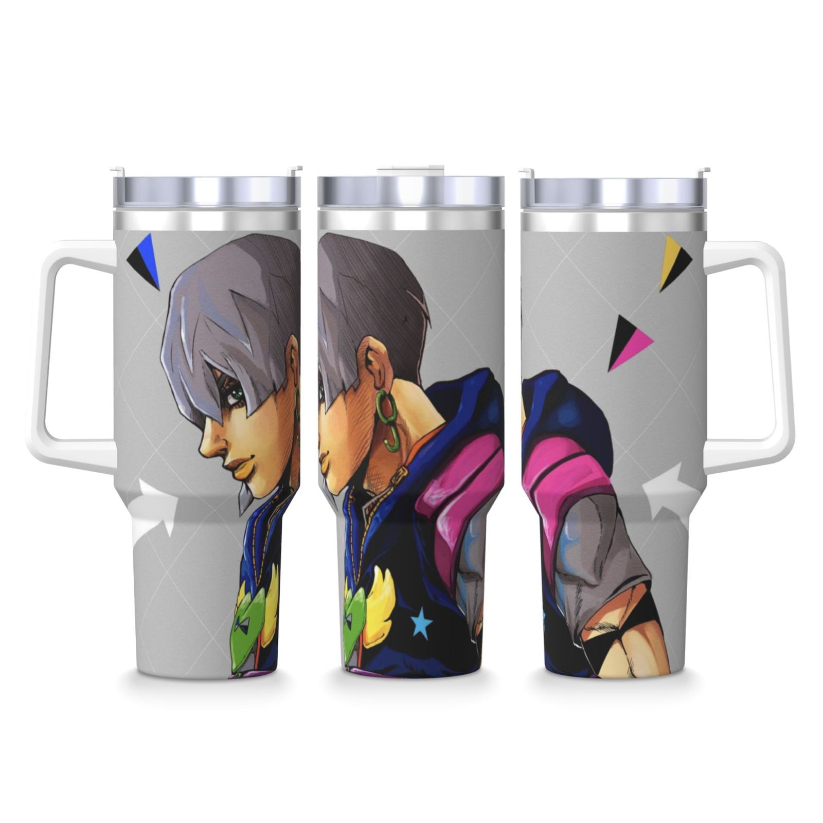 Large Capacity Ice Bully with Handle, Jojo's Bizarre Adventure Jodio Joestar Stainless Steel Mug ...