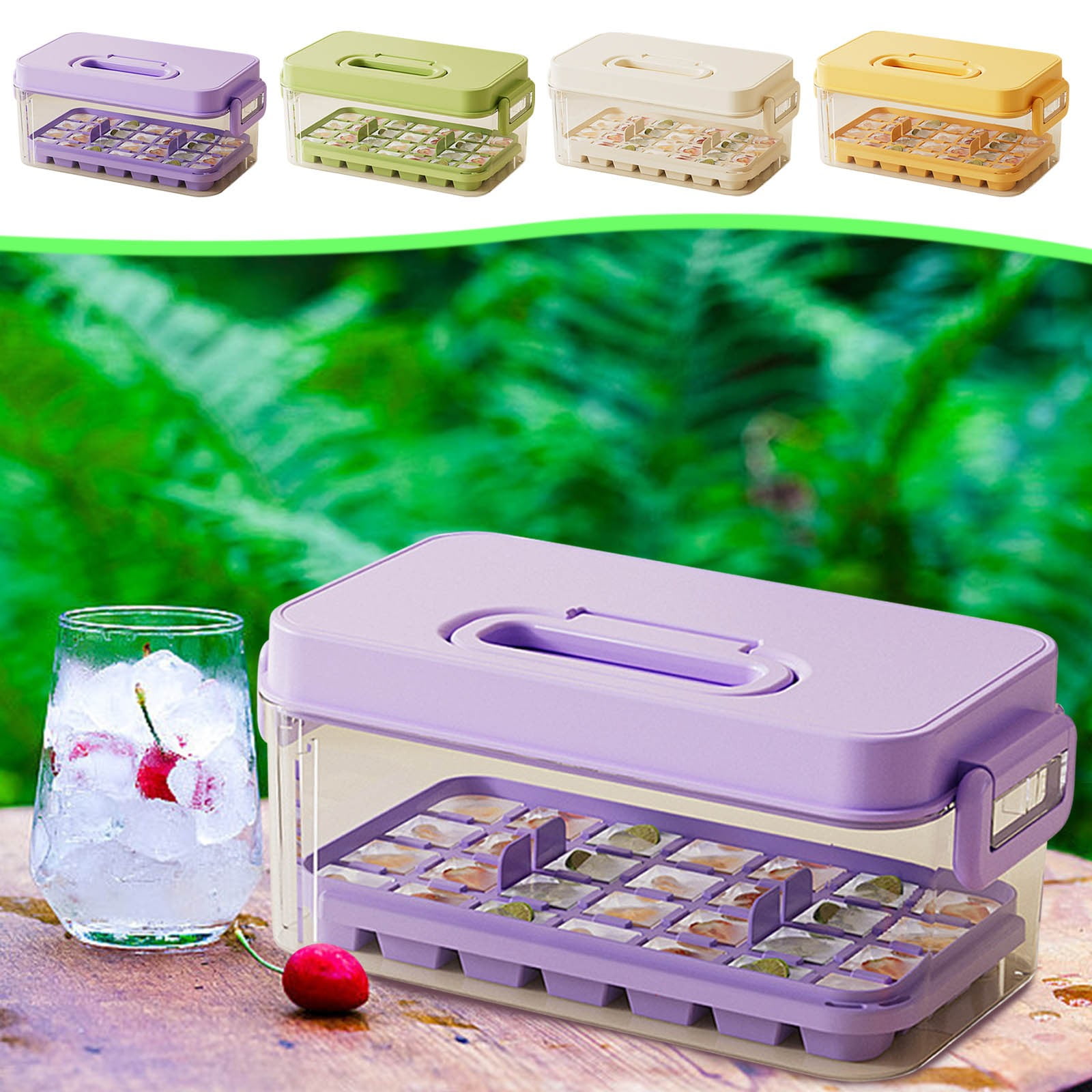 Large Capacity Ice Tray, 28 Compartments Storage Box, Stackable Design ...