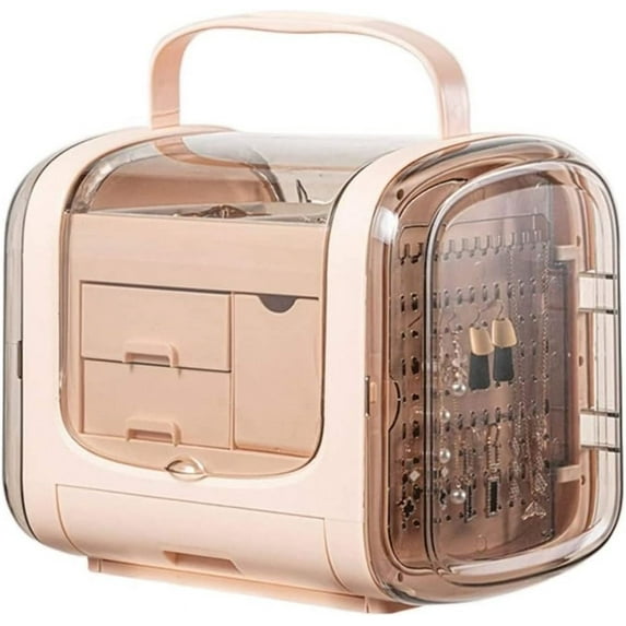 Large Capacity Jewelry Organizer Box with Drawers & Clear Display Doors ...