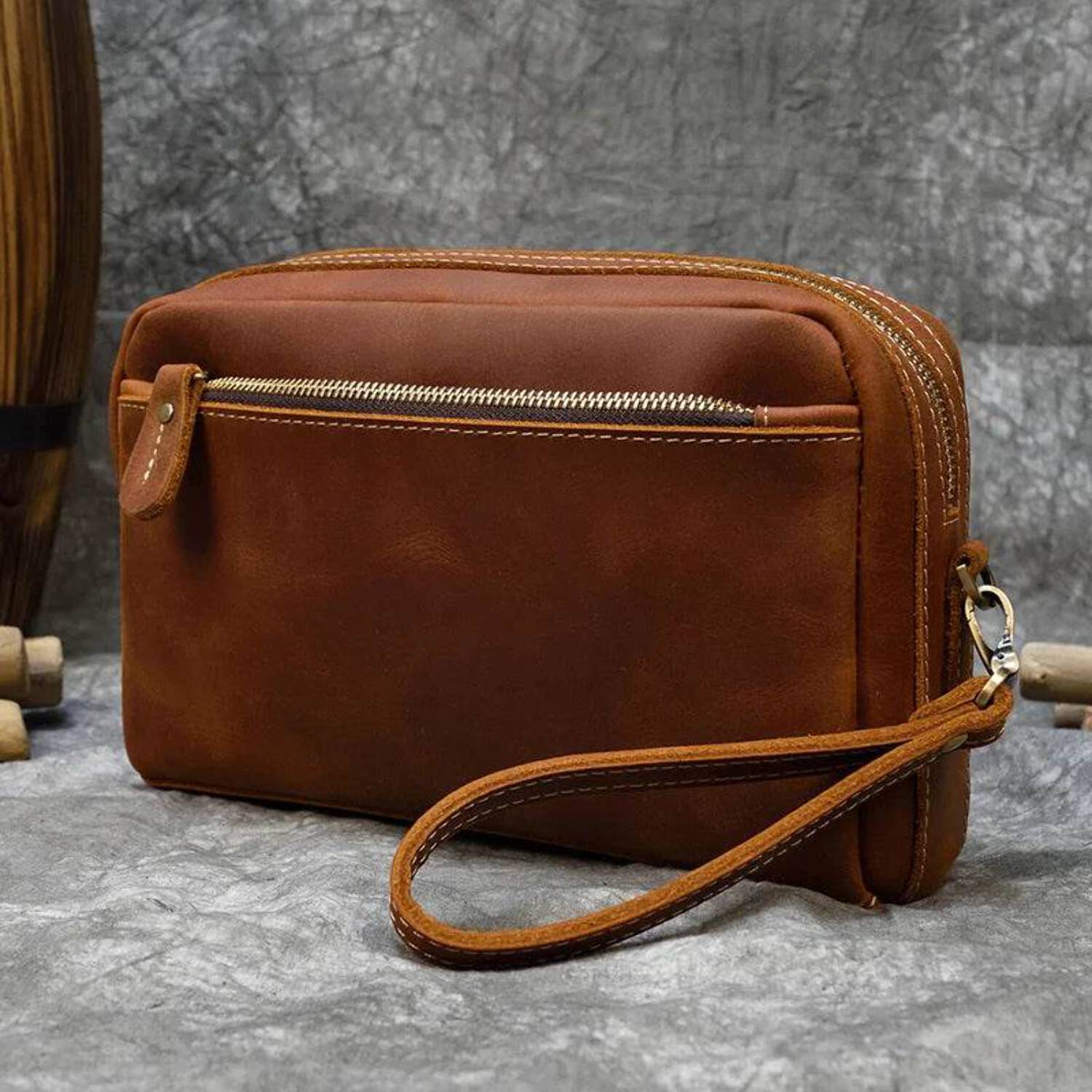 Large Capacity Leather Hand Clutch with Shoulder Strap - Walmart.com