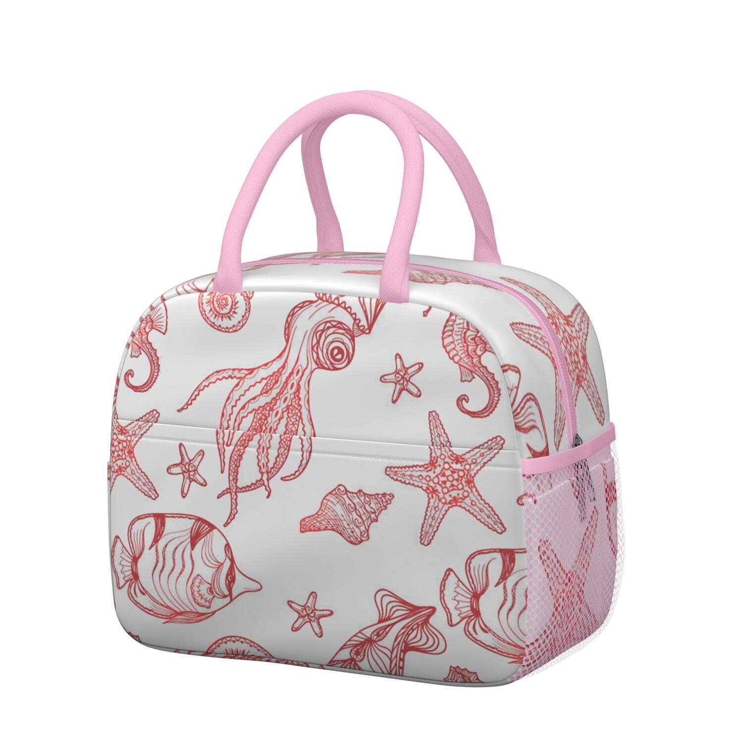 Large Capacity Lunch Bag with Summer Sand & Seaside Theme - Reinforced ...