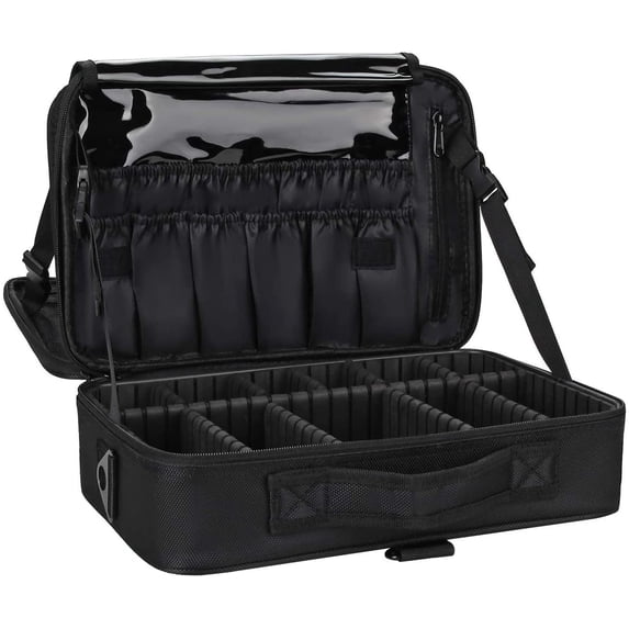 Large Capacity Makeup Case 3 Layers Cosmetic Organizer Brush Bag Makeup ...