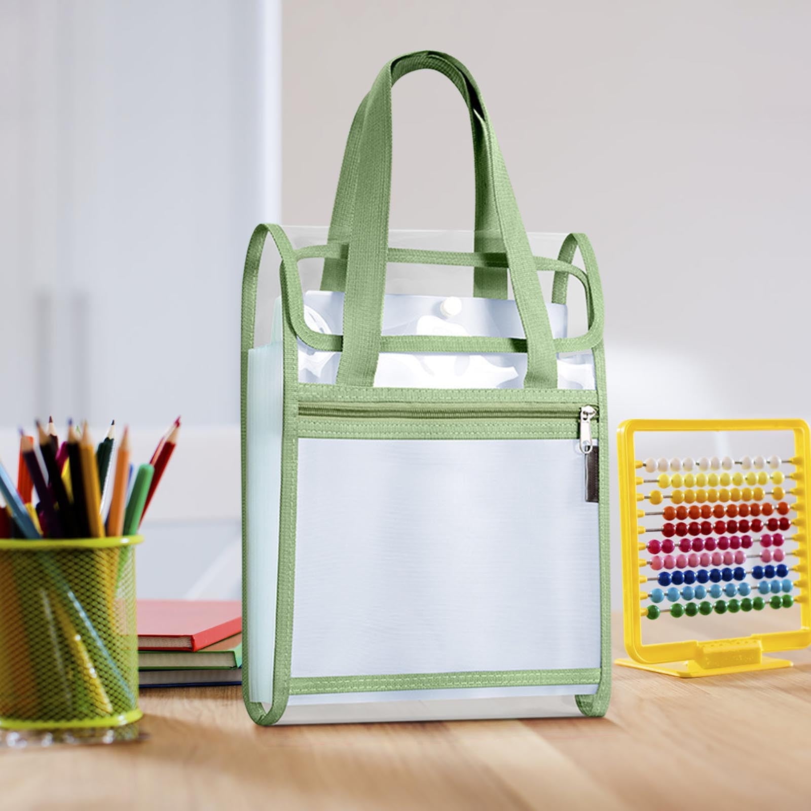 Large Capacity Mesh Book Storage Bag, Double-Layer Thickened Tutoring ...