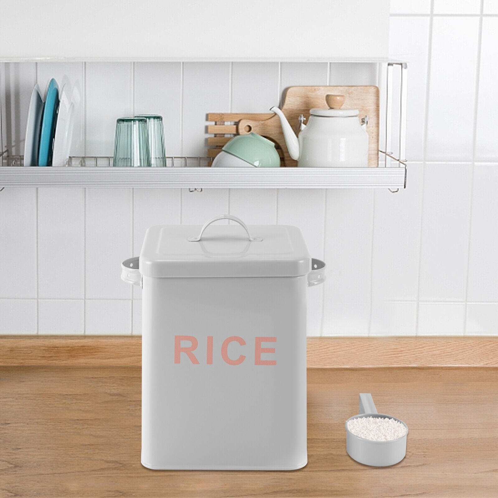 Large Capacity Metal Food Storage Container 6L for Rice Flour Sugar Pet ...