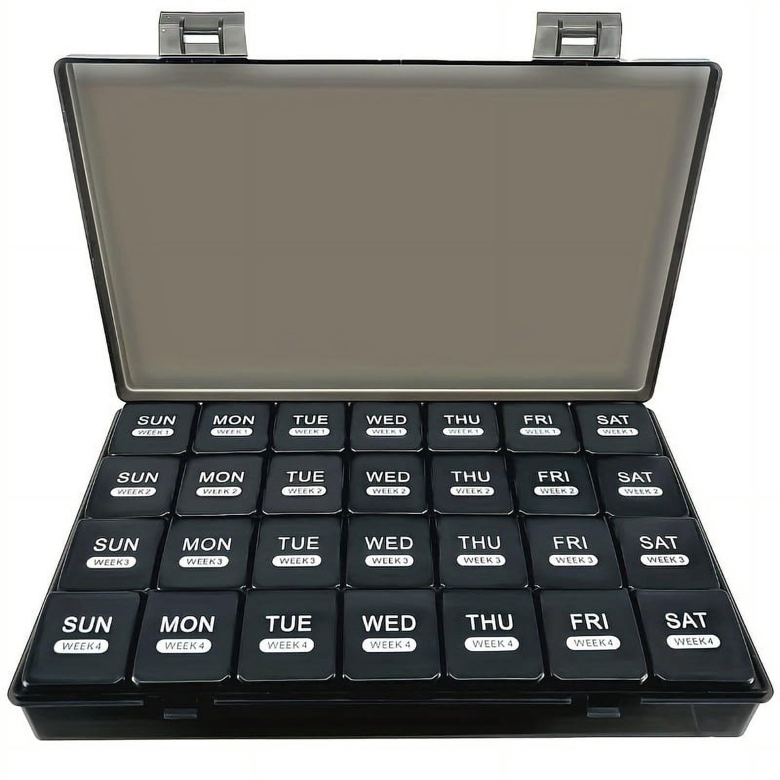 Large Capacity Monthly Pill Organizer, 28 Day Pill Box, Once a day ...