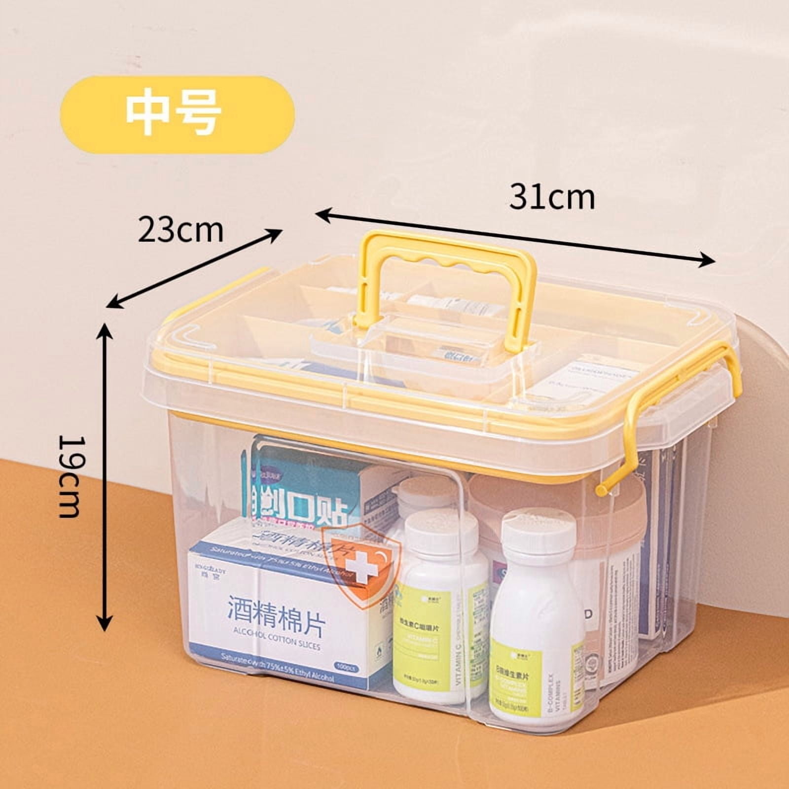 Large Capacity Multi-Layer Medicine Storage Box - Transparent First Aid ...