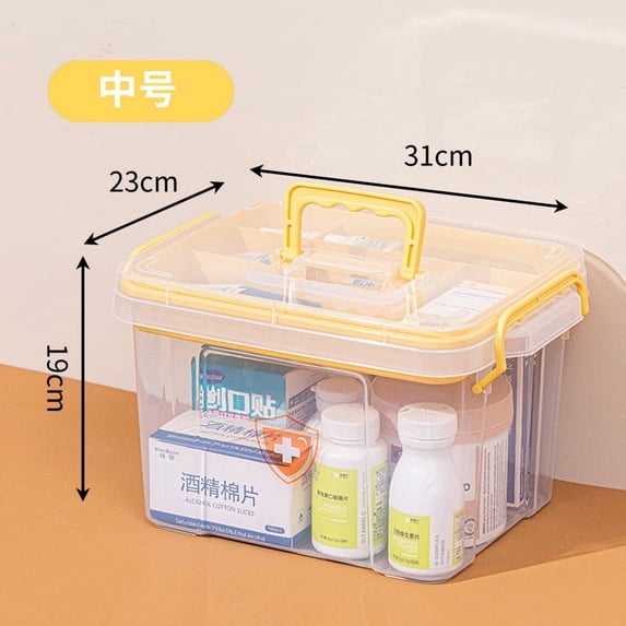 Large Capacity Multi-Layer Medicine Storage Box - Transparent First Aid ...