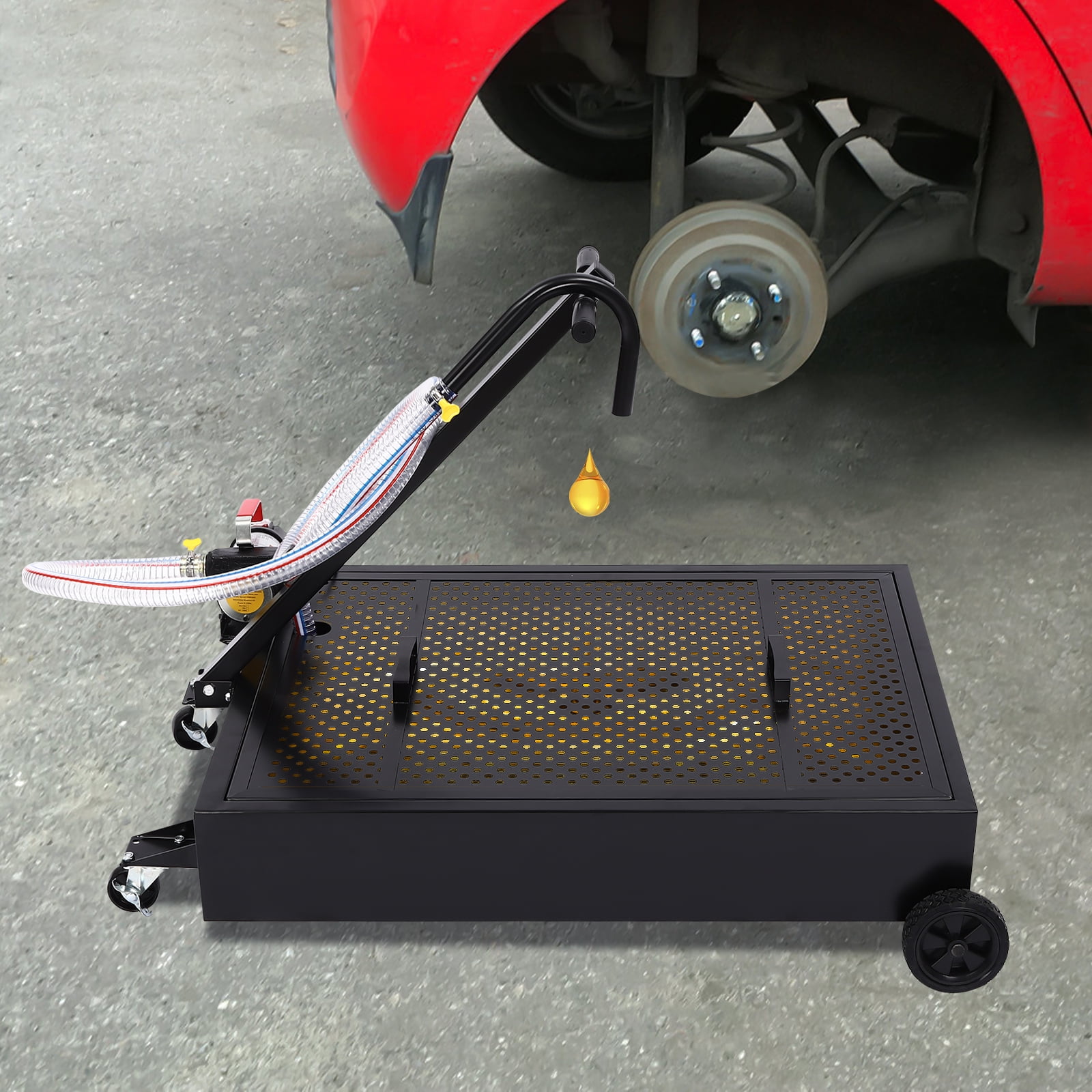 Large Capacity Oil Drain Pan with 12V Pump, 94.64L/25Gal Tank, 40L/min ...