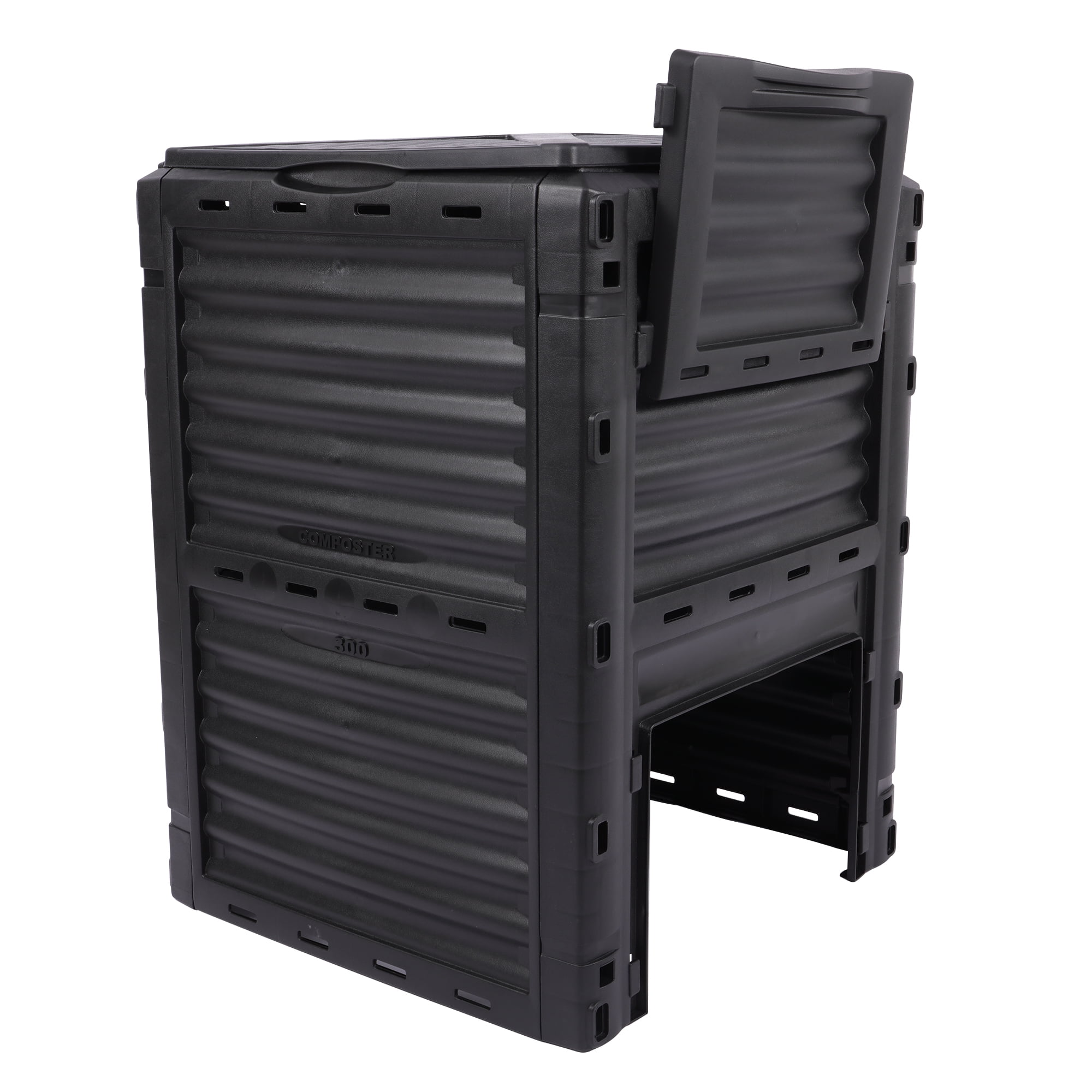 Large Capacity Outdoor Composting Bin with Top Lid and Bottom Door ...