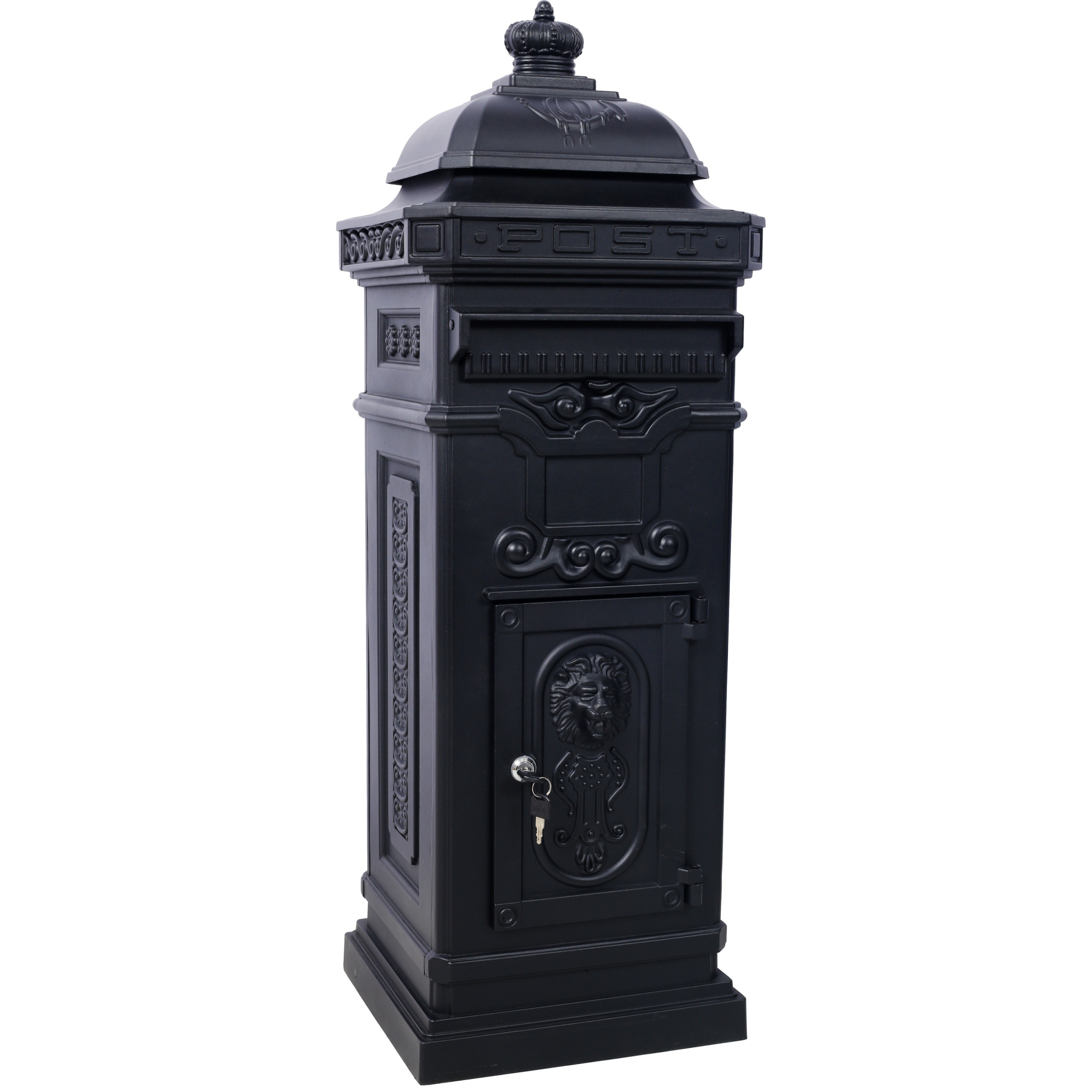 Large Capacity Outdoor Mailbox with Classic Roman Column Statue Design ...